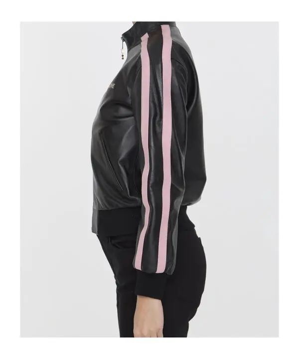 Celine Tracksuit Jacket In Soft Lambskin - Black