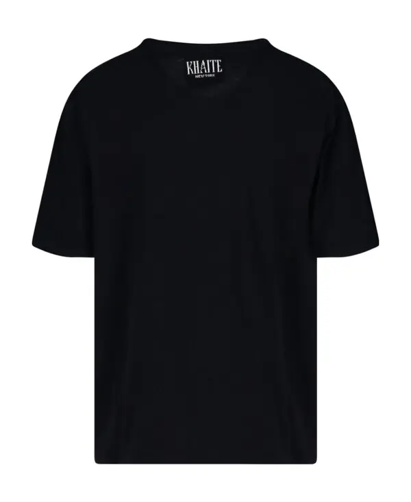 Khaite Mae Logo Patch Crewneck T-shirt In Cotton - Black