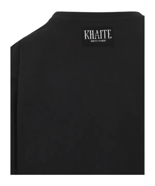 Khaite Mae Logo Patch Crewneck T-shirt In Cotton - Black