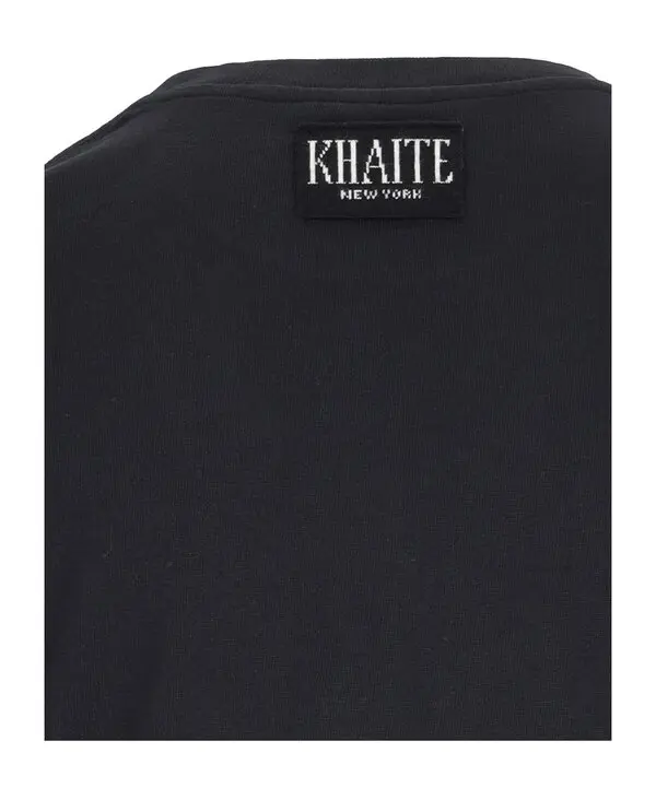 Khaite Mae Logo Patch Crewneck T-shirt In Cotton - Black