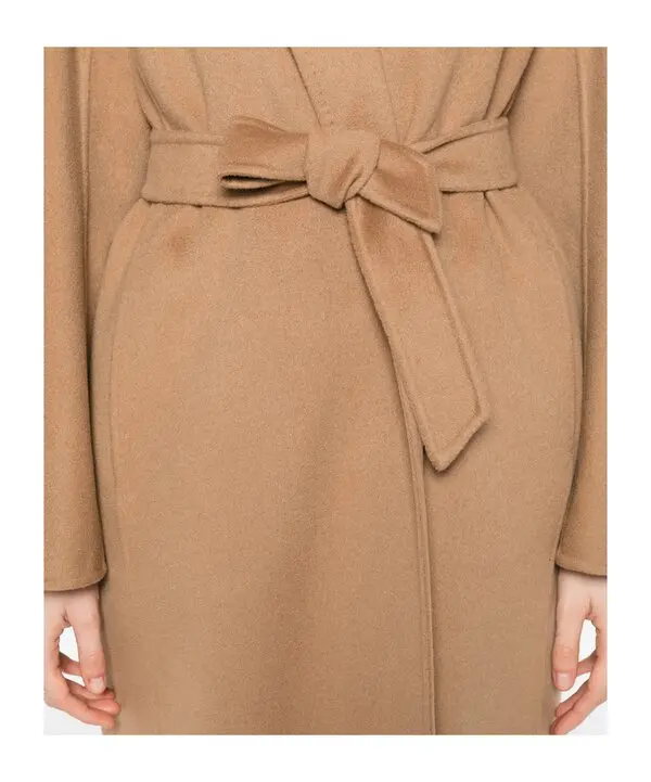 Max Mara Long Sleeved Belted Coat - Pink