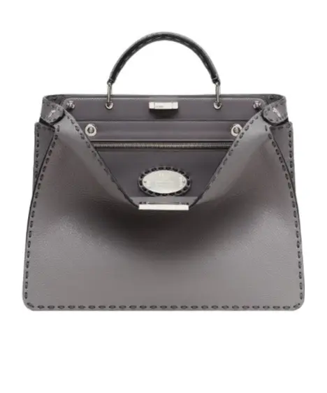 Fendi Peekaboo Iseeu Selleria Medium Tote Bag - Grey