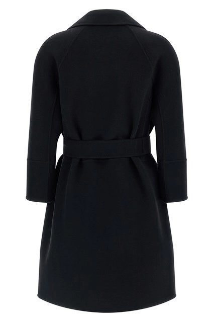 Max Mara Belted Long-sleeved Coat - Black