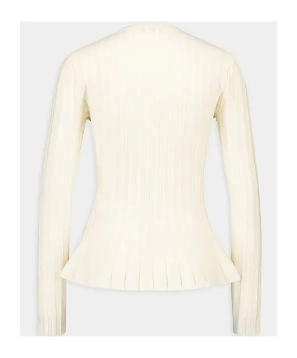 Gabriela Hearst Werner Ribbed Knit Long Sleeve Top - Ivory