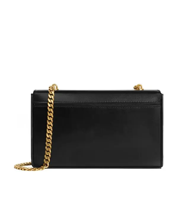 Celine Chain Box Triomphe Bag In Shiny Calfskin