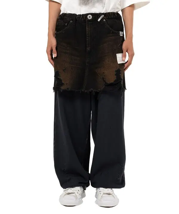 Mihara Yasuhiro Distressed Elasticated Waistband Trouser-skirt