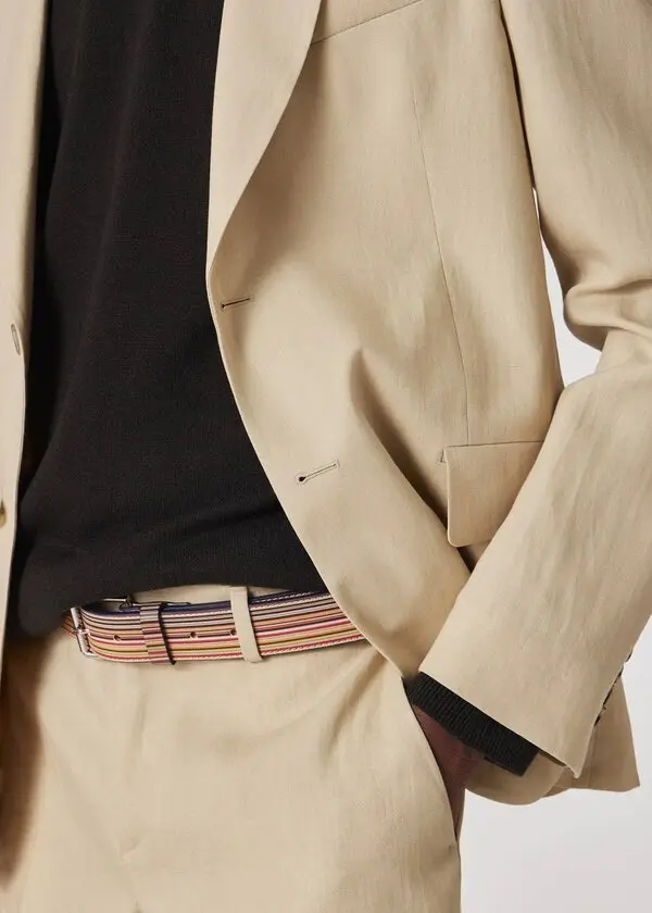 Paul Smith Signature Stripe Buckle Belt