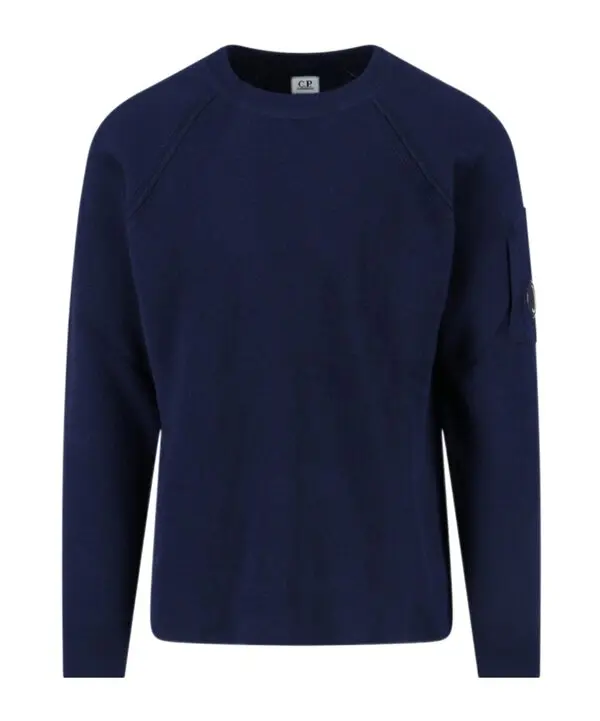 C.P. COMPANY Crew Neck Knitwear With Logo Patch Detail