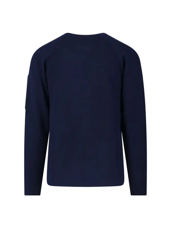 C.P. COMPANY Crew Neck Knitwear With Logo Patch Detail