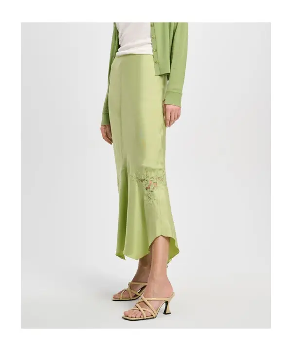 Dorothee Schumacher Silk Maxi Skirt With Lace Detail