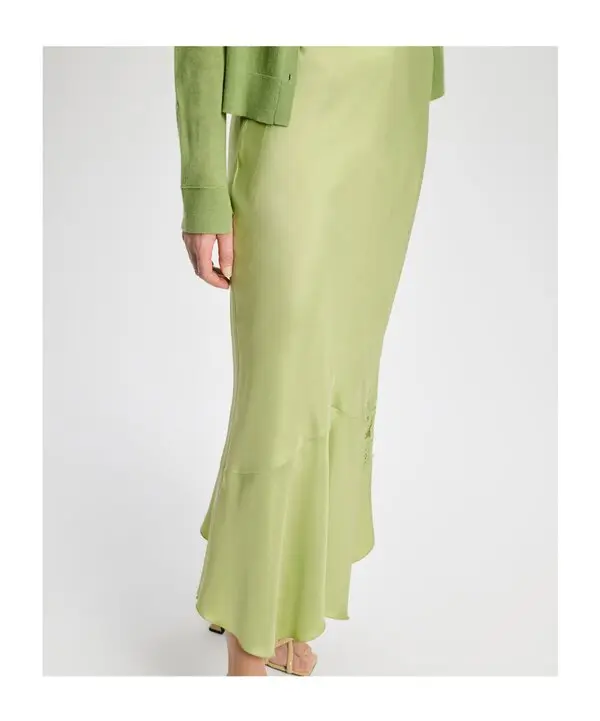 Dorothee Schumacher Silk Maxi Skirt With Lace Detail