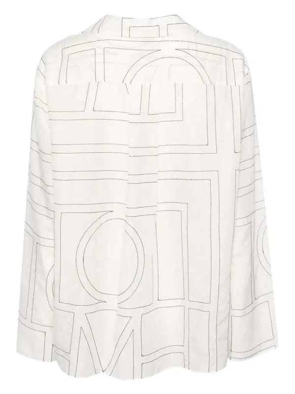 TOTEME Monogram Print Pyjama Top - White