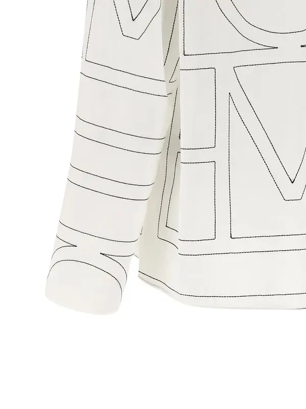 TOTEME Monogram Print Pyjama Top - White