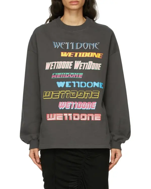 We11Done Logo Print Cotton Jumper
