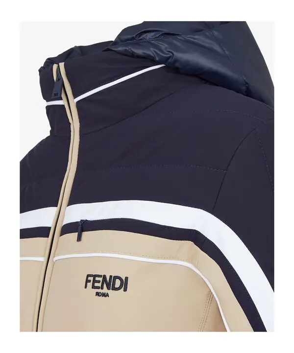 Fendi Color Blocked Tech Fabric Jacket With Logo