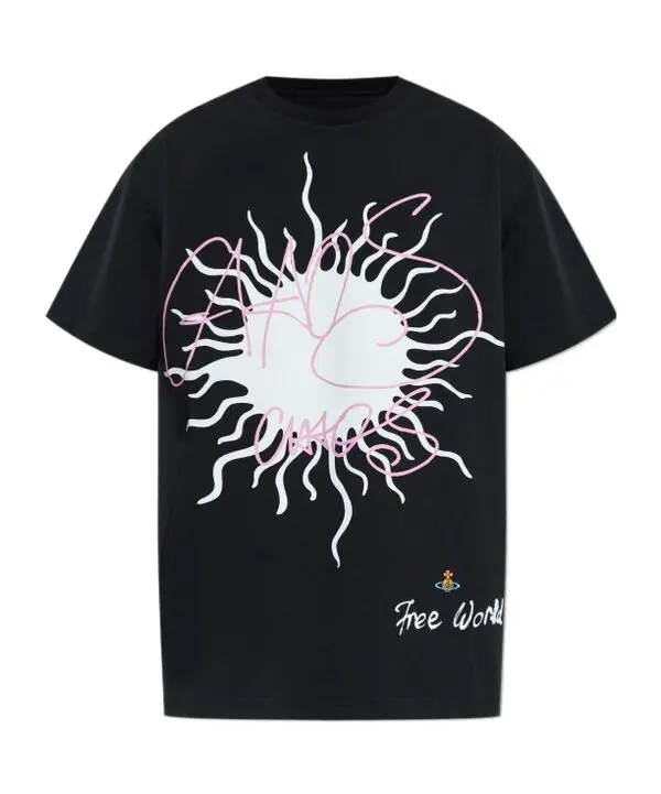 VIVIENNE WESTWOOD Orb Embroidered T-shirt - Black