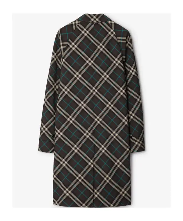 Burberry Long Sleeved Checked Trench Coat