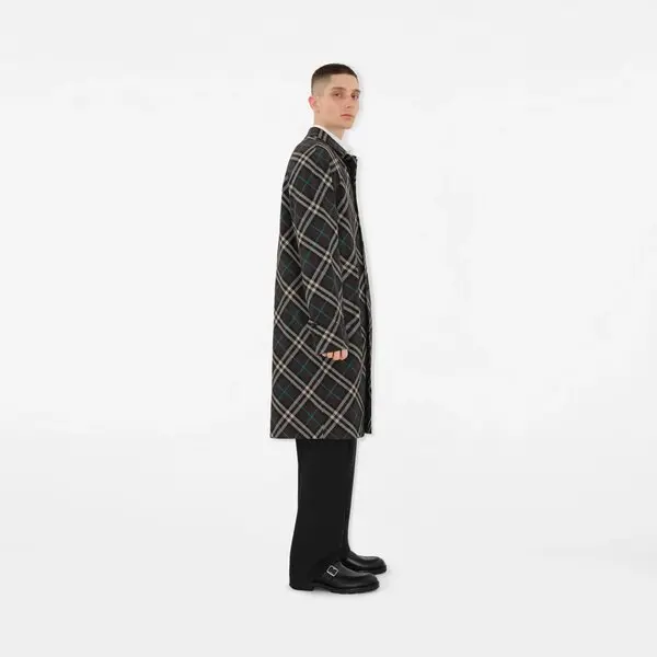 Burberry Long Sleeved Checked Trench Coat