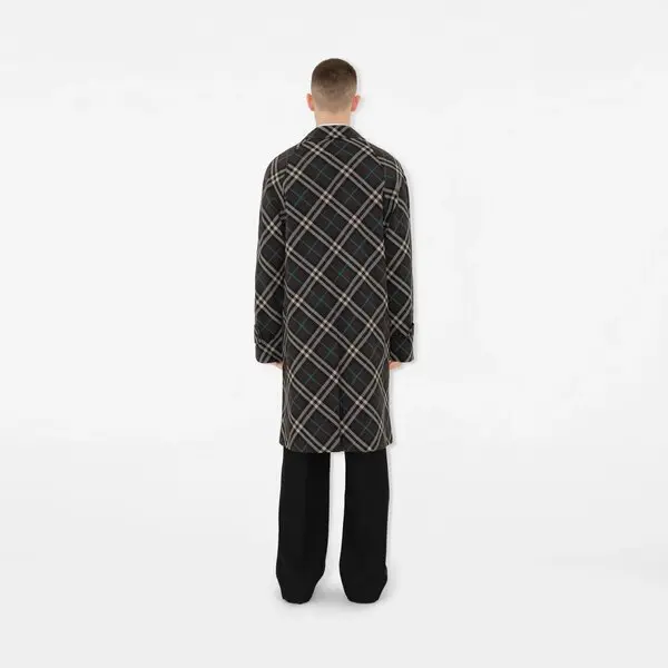 Burberry Long Sleeved Checked Trench Coat