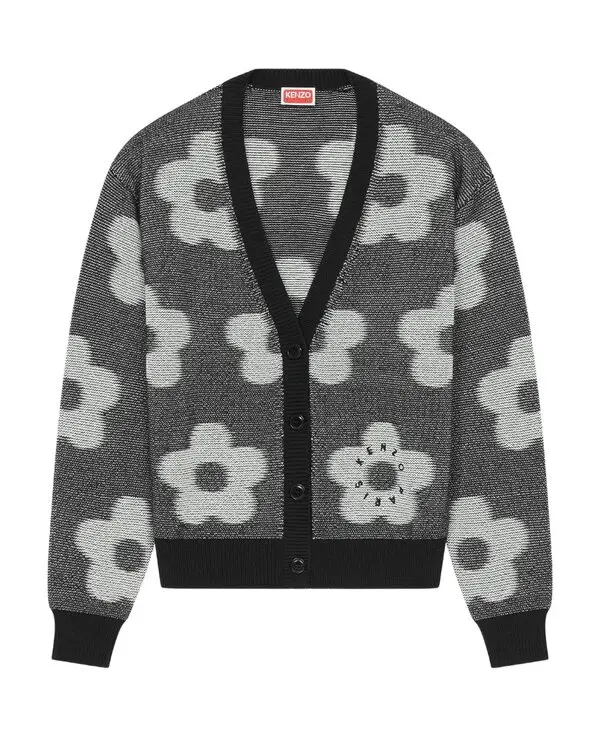 Kenzo Flower Spot Jacquard Cardigan - Black