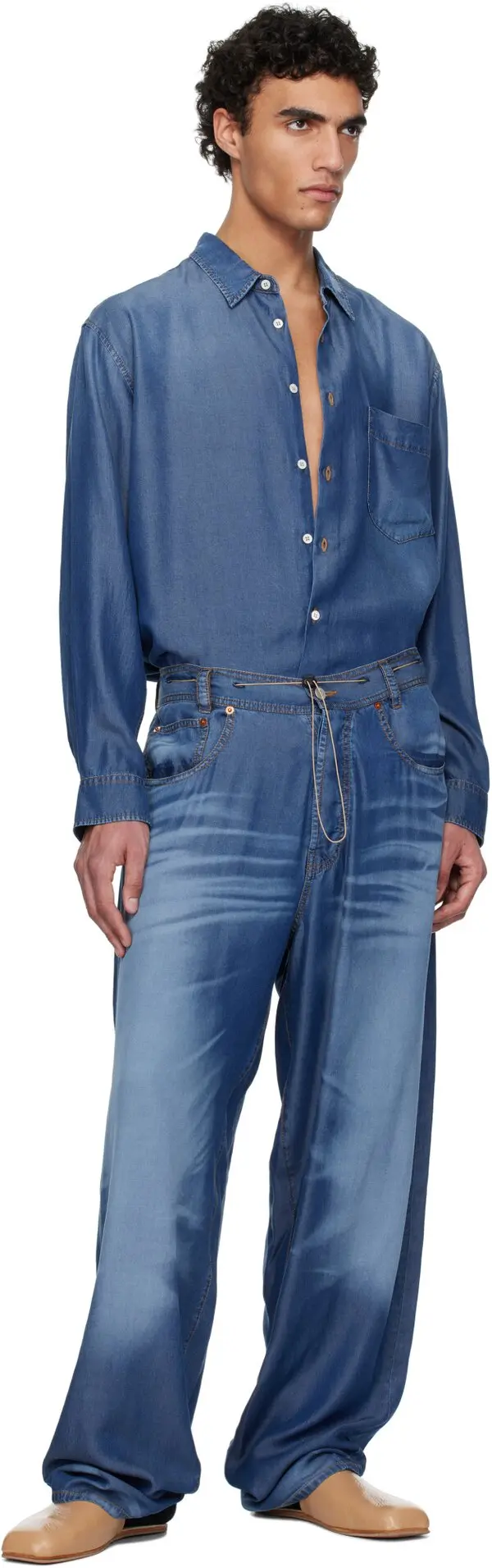 MAGLIANO Paneled Drawstring Loose Fit Trousers - Blue