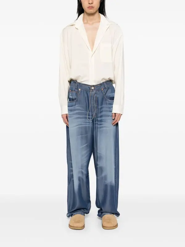 MAGLIANO Paneled Drawstring Loose Fit Trousers - Blue