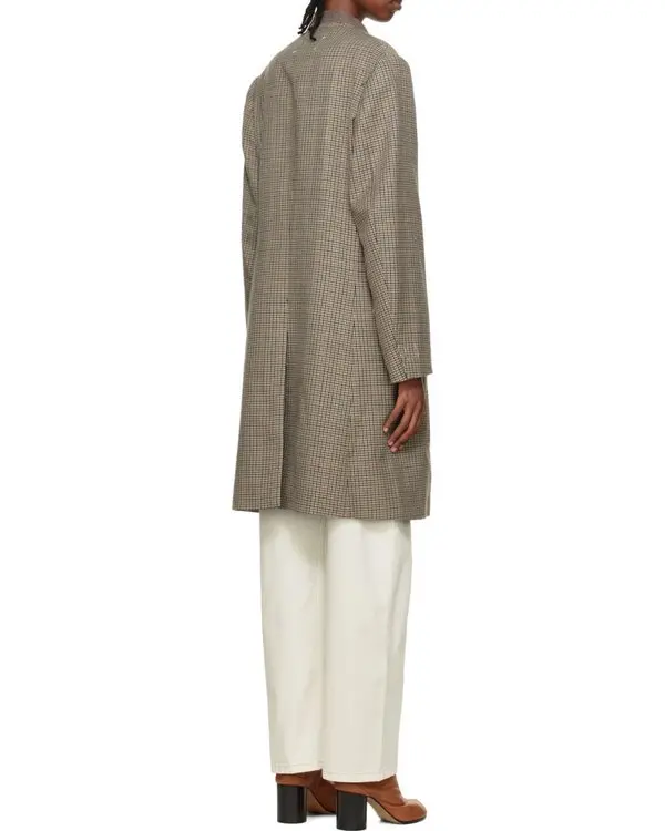 MAISON MARGIELA Checked Single-breasted Wool Coat - Brown