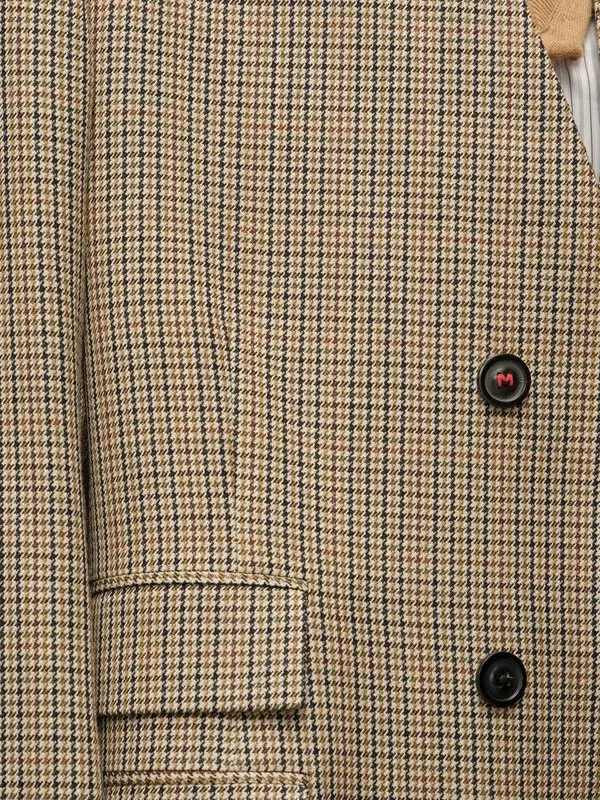 MAISON MARGIELA Checked Single-breasted Wool Coat - Brown
