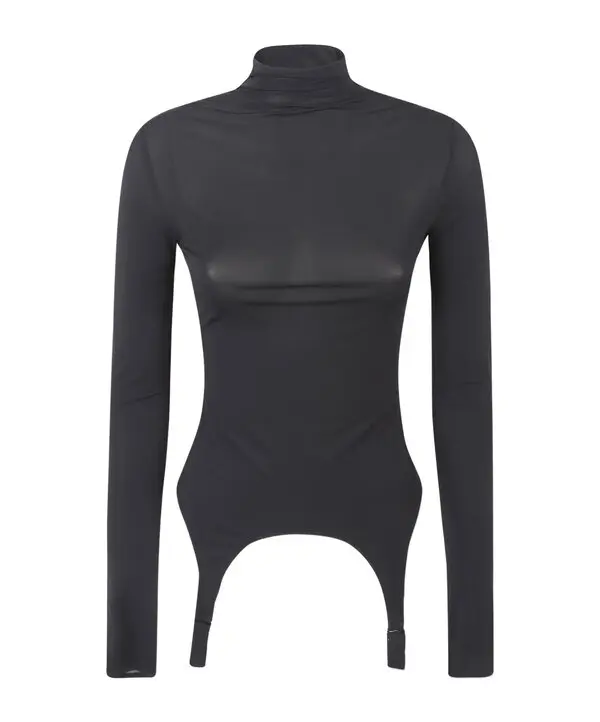 JEAN PAUL GAULTIER High-neck Garter Top - Black