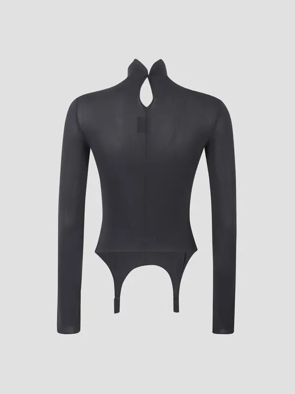 JEAN PAUL GAULTIER High-neck Garter Top - Black