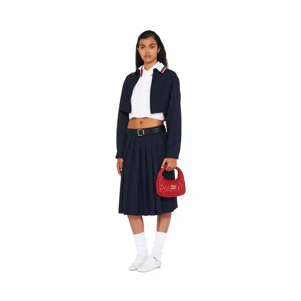 Miu Miu Wander Matelassé Logo Plaque Mini Hobo Bag - Red
