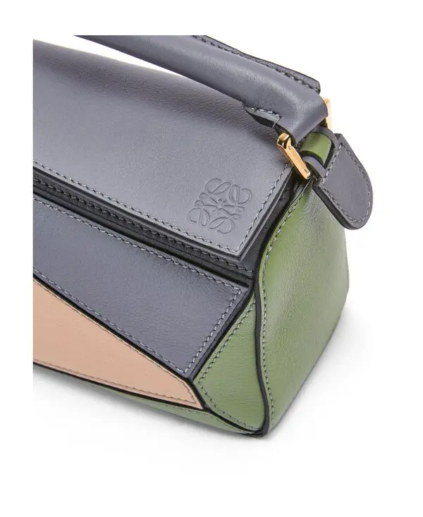 Loewe Mini Puzzle Bag In Classic Calfskin - Gray