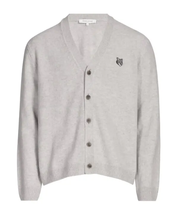 Maison Kitsuné Fox Head Comfort Cardigan - Grey