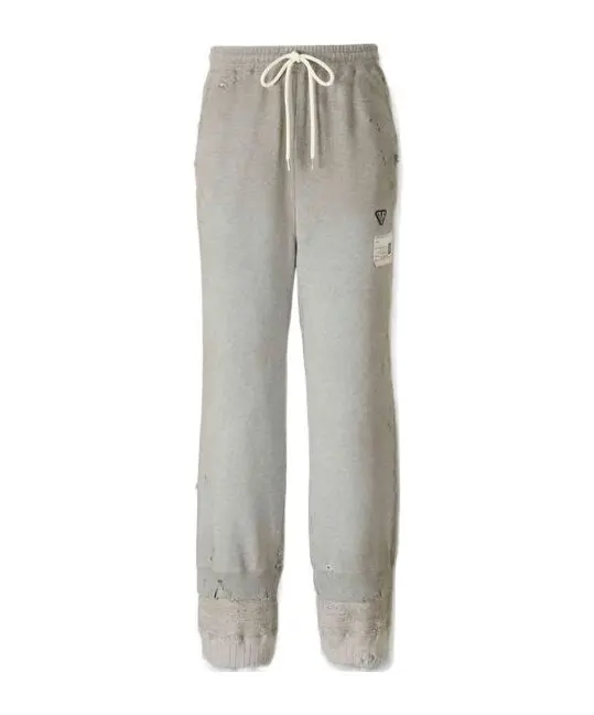 Mihara Yasuhiro Drawstring Distressed Track Pants - Grey