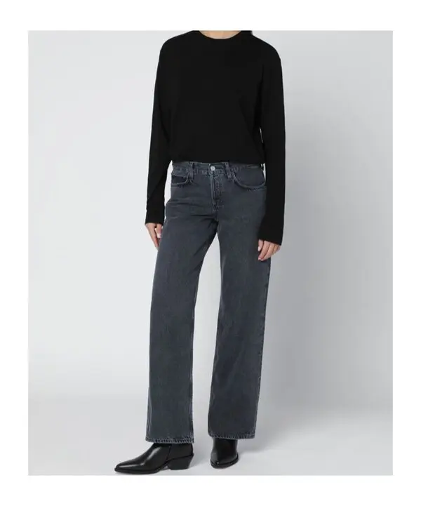 AGOLDE Ribbed Crewneck Long Sleeve T-shirt
