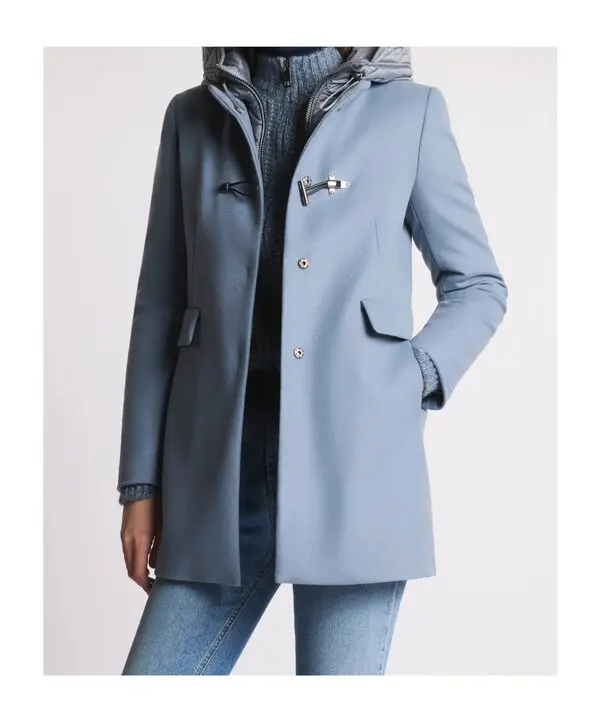 FAY Toggle Wool-blend Coat - Blue