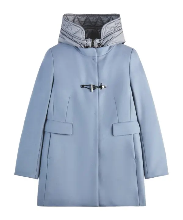FAY Toggle Wool-blend Coat - Blue