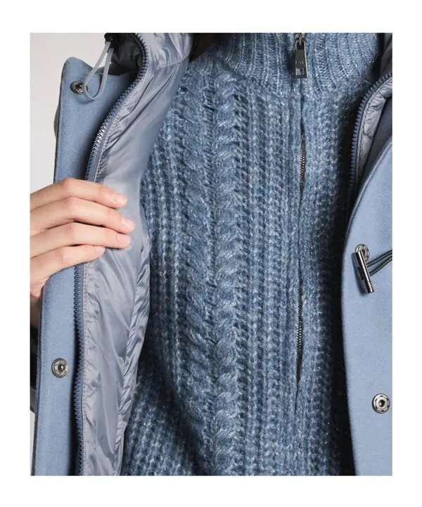 FAY Toggle Wool-blend Coat - Blue