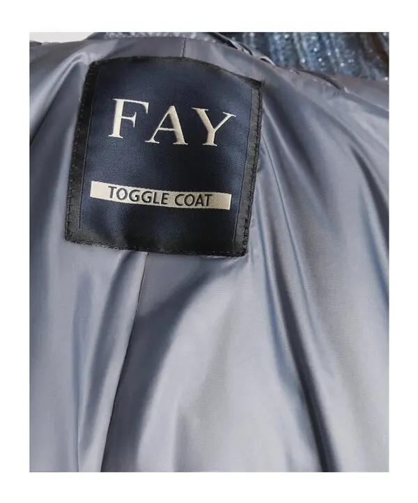 FAY Toggle Wool-blend Coat - Blue