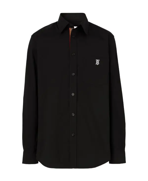 Burberry Logo Embroidered Long-sleeved Shirt