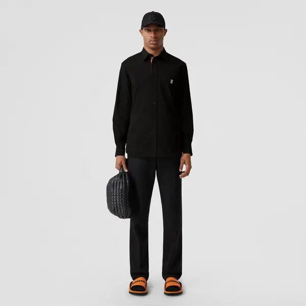 Burberry Logo Embroidered Long-sleeved Shirt