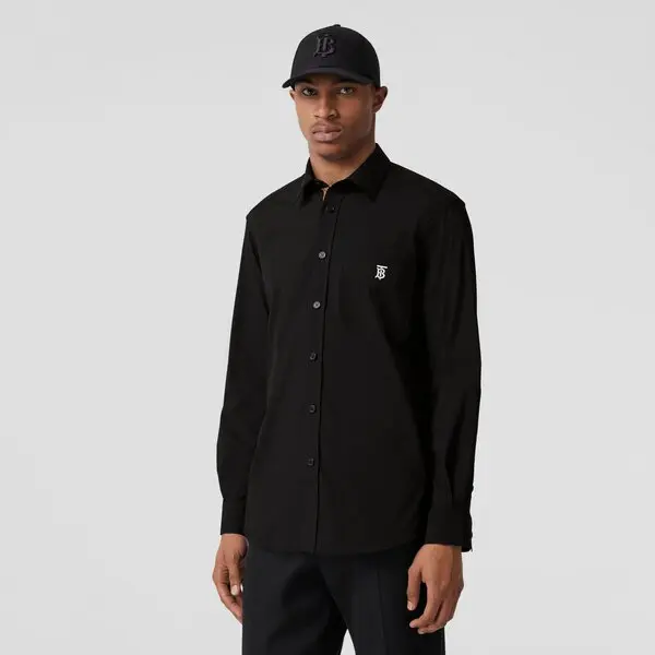 Burberry Logo Embroidered Long-sleeved Shirt