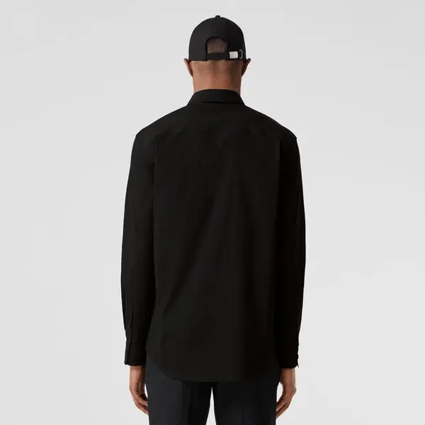 Burberry Logo Embroidered Long-sleeved Shirt