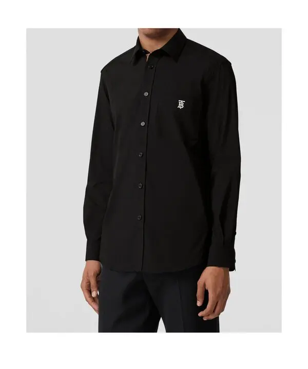 Burberry Logo Embroidered Long-sleeved Shirt