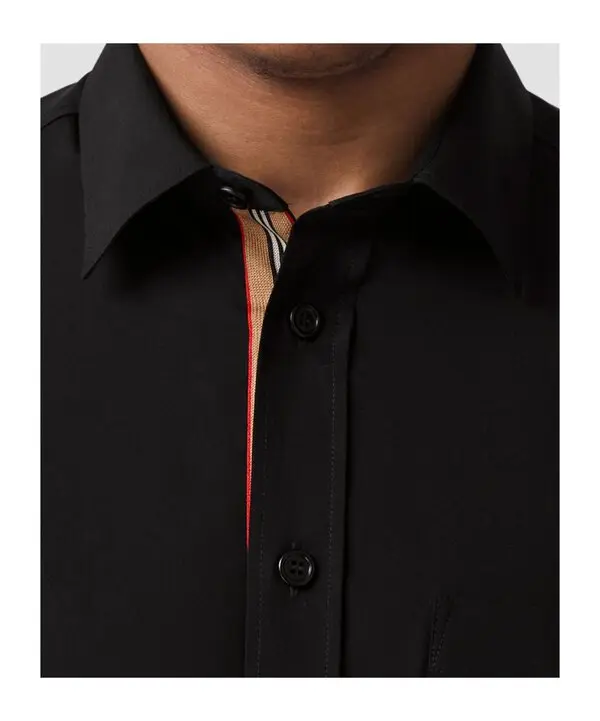 Burberry Logo Embroidered Long-sleeved Shirt