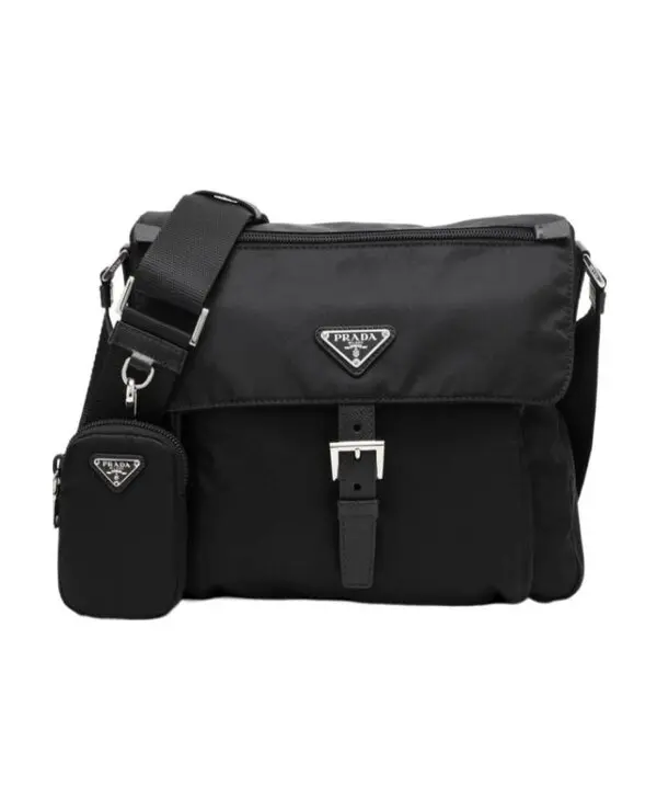 Prada Logo Crossbody Bag - Black