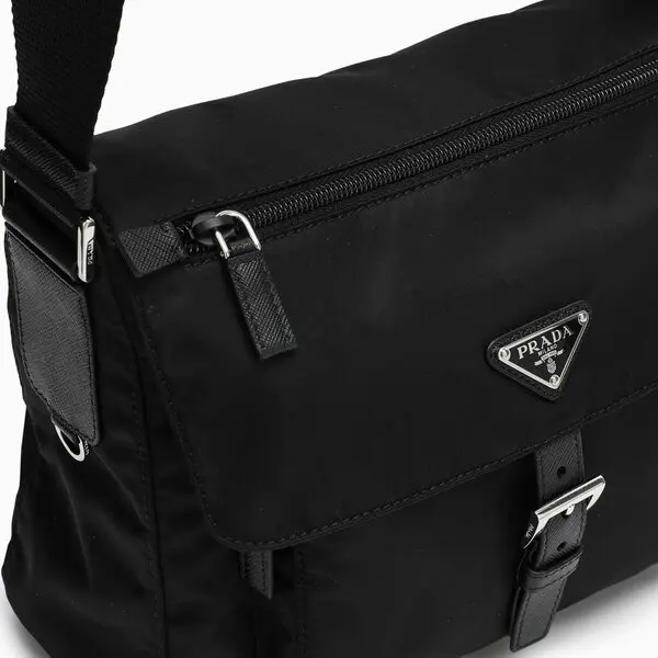 Prada Logo Crossbody Bag - Black