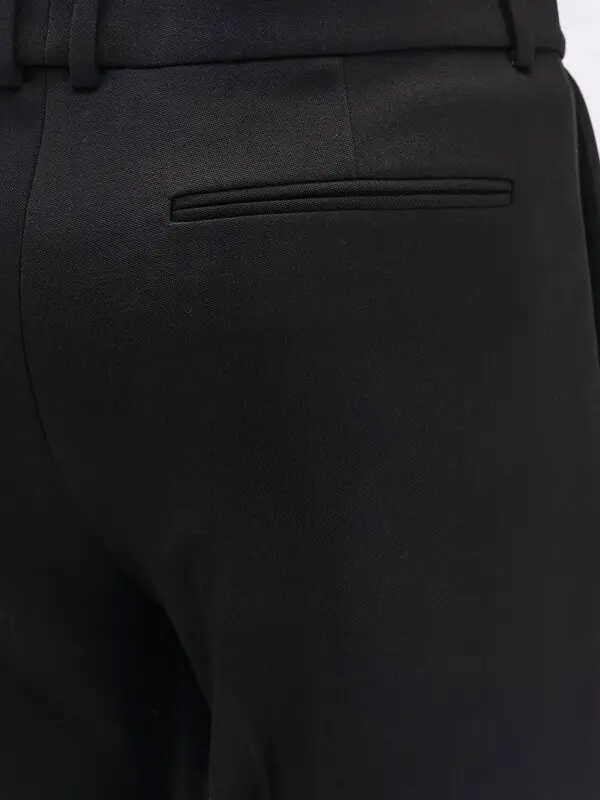 Saint Laurent Pleat Detailed Straight Leg Trousers - Black