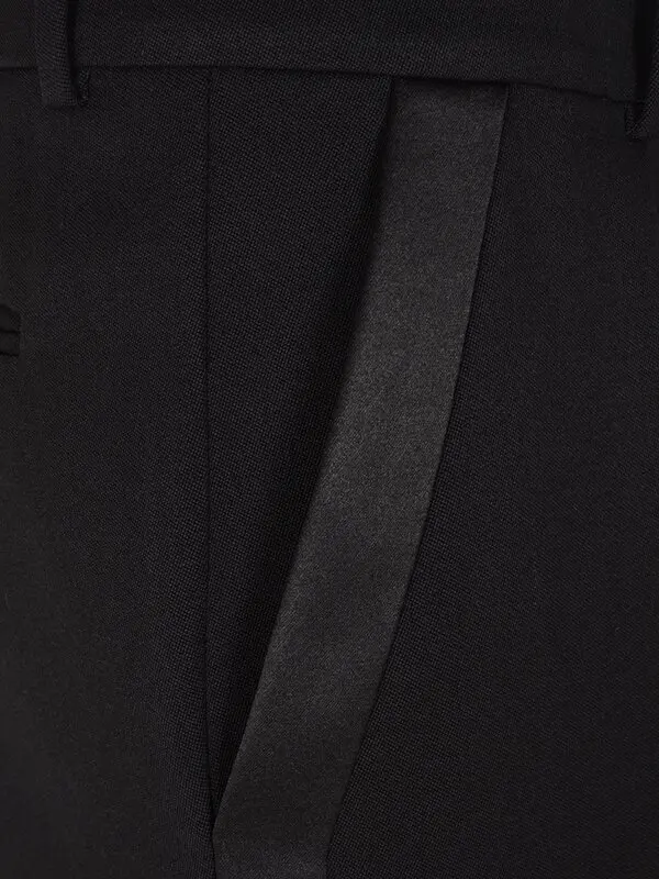 Saint Laurent Pleat Detailed Straight Leg Trousers