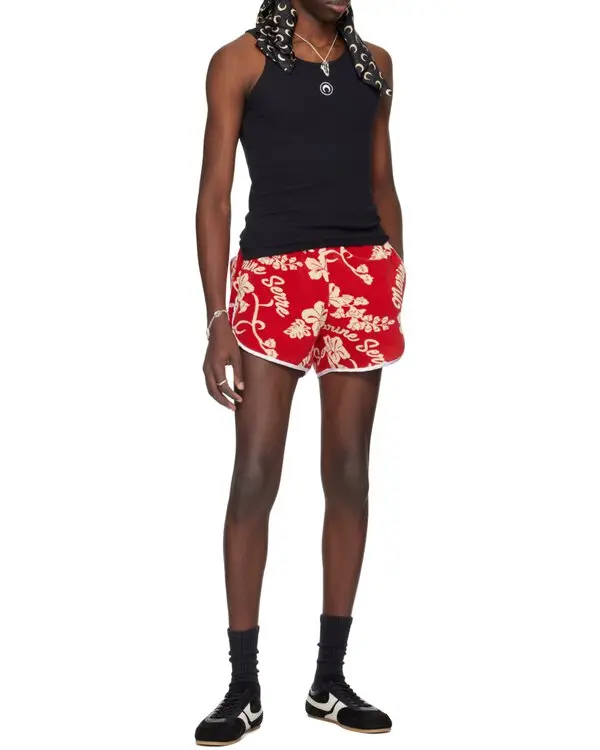 MARINE SERRE Jacquard Logo Pattern Towel Shorts